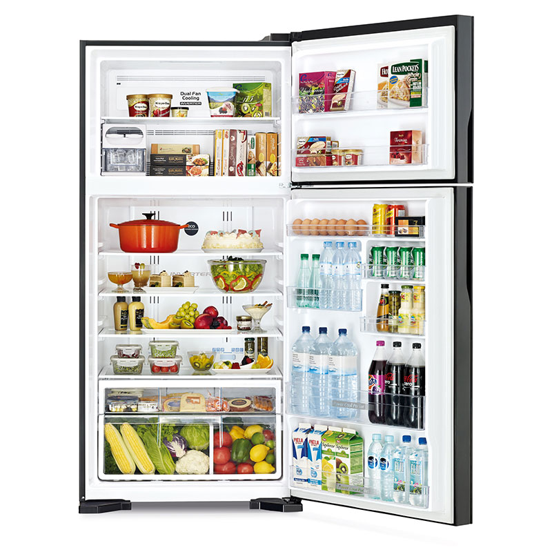 HYUNDAI FRIDGE 2 DOORS 21 CF NO FROST INVERTER GLASS BLACK-HY ...
