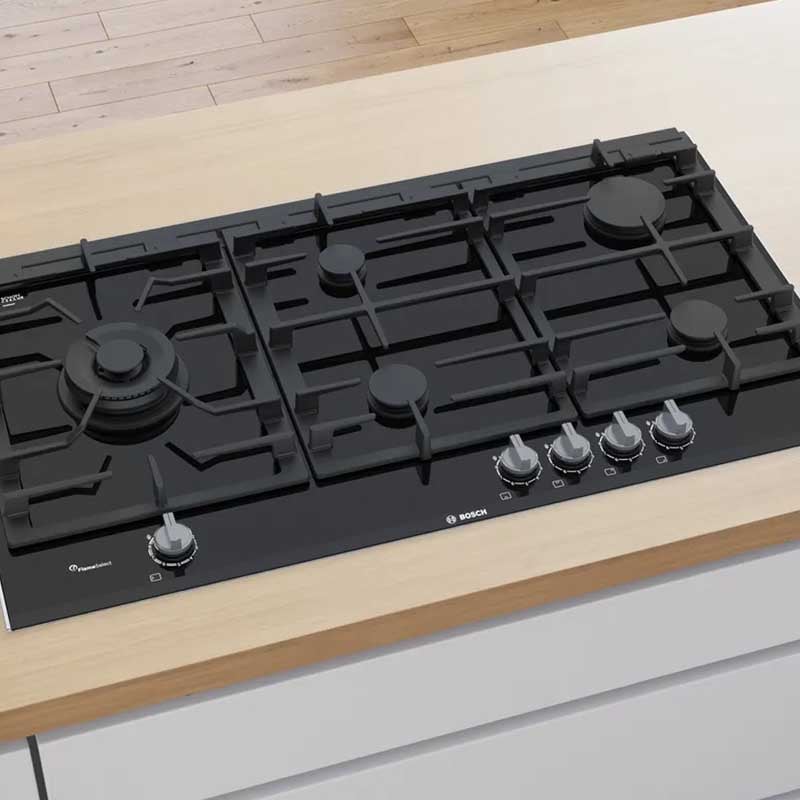BOSCH GAS TOP 90 CM 5 BURN SERIES 8 CERAMIC BLACK-PRS9A6D70M - Maasrani ...